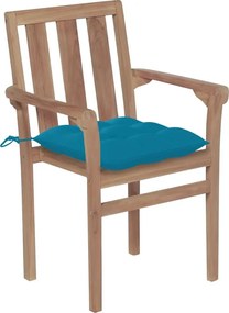 vidaXL Stohovatelné zahradní židle s poduškami 6 ks masivní teak [3073425] Barva: antracitová