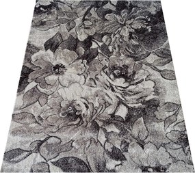 DY Hnědý koberec s květinovým vzorem Panamero 16 Rozměr: 60x100 cm