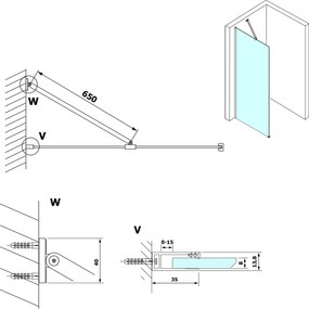 Gelco VARIO rohová vzpěra 650 mm bílá mat GX2015