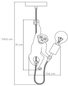 Lucide 10402/01/30 - Lustr na lanku EXTRAVAGANZA CHIMP 1xE27/60W/230V