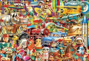 GRAFIKA Puzzle Retro hračky / 1000 dílků / 69 × 47,8 cm
