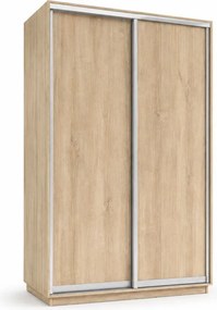Skříň s posuvnými dveřmi 1500x2200x600 2LTD Dub Sonoma, profil stříbrný