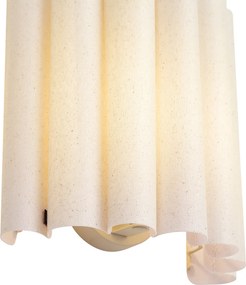 Nástěnná lampa Japandi béžová s lnem 26 cm - Scallop