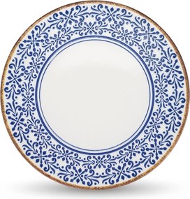 Bílý/modrý servírovací porcelánový talíř ø 32 cm Azul – BonBistro