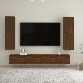 vidaXL TV stolky 2 ks 30,5x30x110 cm kompozitní dřevo [826681] Barva: hnědý dub