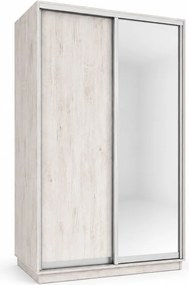 Skříně s posuvnými dveřmi 1400x2200x600 1LTD 1 Zrcadlo Dub Craft bílý, profil stříbrný
