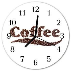 Nástěnné hodiny obrazové na skle - Coffee