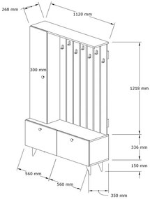Předsíňová stěna Lala - White