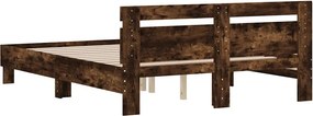 Rám postele s čelem kouřový dub 140 x 190 cm kompozitní dřevo 3207438