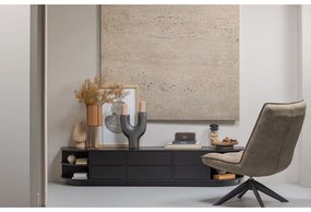 Černý modulární TV stolek z borovicového dřeva 75x40 cm Finca – WOOOD