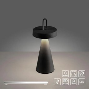 LD 19302-18 ALWA LED stolní lampa na baterie černá stmívatelné dotykem IP44 vnitřní i venkovní 2700K - JUST LIGHT
