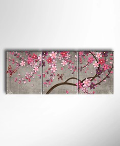 Malvis ® Obraz Stylizovaná sakura ROZMĚR (šířka x výška): třídílný obdélník 150x60 cm