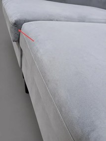 Světle modrá sametová rozkládací/s úložným prostorem rohová pohovka (levý roh/s lenoškou) Kyoto - II. jakost – Cosmopolitan Design