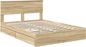 Postel s úložným prostorem se zásuvkou Sonoma dub 140 x 190 cm 3408454