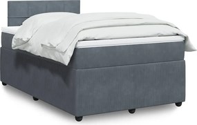 Box spring postel s matrací tmavě šedá 120 x 200 cm samet 3290011