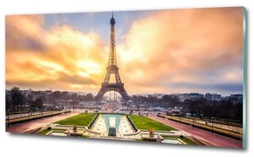 Wallmuralia Foto-obraz fotografie na skle Eiffelova věž Paříž 100x50