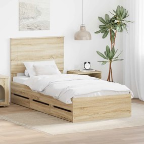 Rám postele s čelo Sonoma dub 100 x 200 cm Inženýrské dřevo 3409491