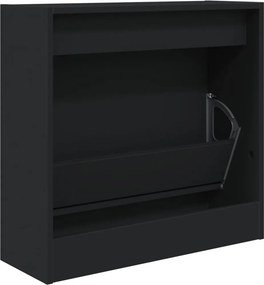 botník, výklopný, kompozitní dřevo, 57x60x21 cm, černá, Dekorino BB20260034