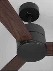 NV 9952350 Stropní ventilátor AXEL černý hliník a listy ořech - NOVA LUCE