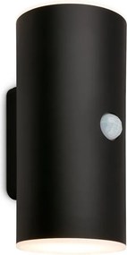 BRI 3787015 Lima LED venkovní nástěnné svítidlo, pohybové čidlo, soumrakový senzor, nabíjecí, černá - BRILONER