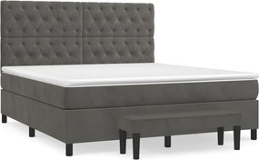 Box spring postel s matrací tmavě šedá 160x200 cm samet 3138032