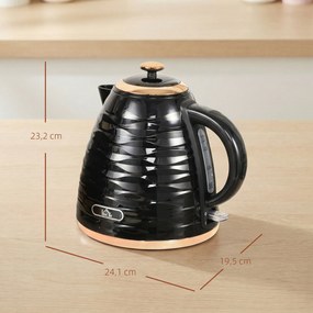 HOMCOM elektrická rychlovarná konvice, 1,7 L, 2,2 kW, rychlý var s odnímatelným omyvatelným anti-vápenným filtrem
