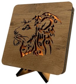 Li-Go "Hlava lva" lampa 19x19cm provedení povrchu: ořech