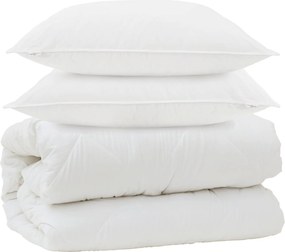Duvet s polštáři s polštářem 3 ks Bílá Mikrovlákno 3378045