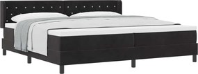 Postel s boxspringem s čelo Černý 200 x 200 cm samet 3341434