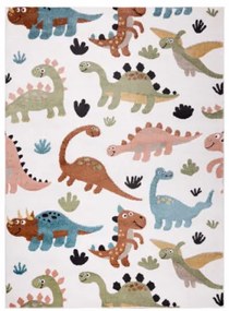 Dětský koberec FUN Dino dinosauři krémový
