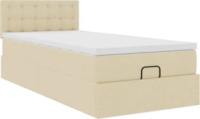 Osmanský postel s matrací krémově 90x200 cm textil 3311599