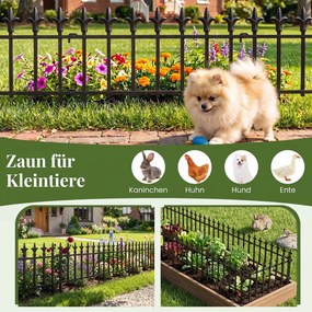 Costway 5 Kus kovového zásuvného plotu, dekorativní zahradní plot vyrobený