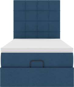 Osmanský postel s matrací modrá 100x200 cm textil 3313139