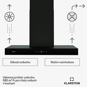 Klarstein Digestoř SmartEdge, WiFi, Tichý, Výkonný, LED, 550 m³/h, EEK A+