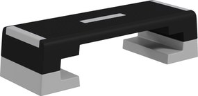 SPORTNOW Nastavitelný výškový steper s odnímatelnými schůdky a protiskluzovou základnou, aerobní schod v ABS, 97x36x15/20/25 cm, Šedá