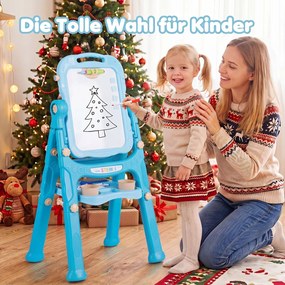 Costway 4-in-1 Dětská tabule, výškově nastavitelná, oboustranný dětský stojan