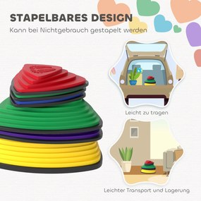 AIYAPLAY sada 6 nášlapných kamenů, protiskluzový design, do interiéru i exteriéru, stohovatelné, barevné