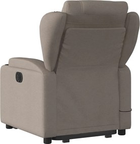 Zvedací masážní polohovací křeslo taupe textil 3204502