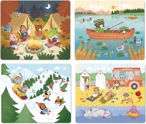 Vilac Dřevěné puzzle Dobrodružství 4v1 / od 2 let