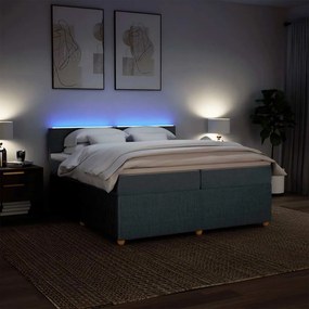 Box spring postel s matrací tmavě šedá 200x200 cm textil 3289857
