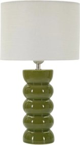 Bílá/zelená keramická stolní lampa s textilním stínidlem (výška 46 cm) Torr – Mauro Ferretti