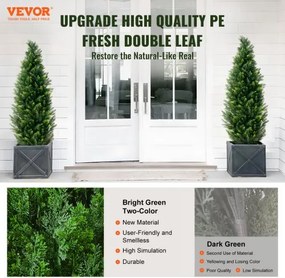 2 Kusů 1,2 m Umělý cedr Topiary Strom Umělá rostlina UV Dekor vnitřní/venkovní