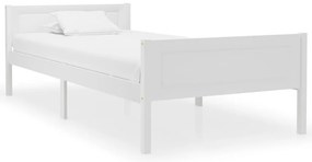 Rám postele masivní borové dřevo bílý 100 x 200 cm 322104