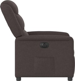 Elektrické polohovací křeslo tmavě hnědé textil 3303179