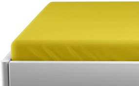Jersey prostěradlo do dětské postýlky žluté 60 x 120 cm