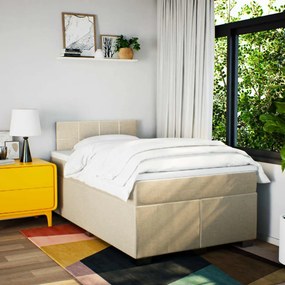 Box spring postel s matrací krémová 120x200 cm textil 3288160