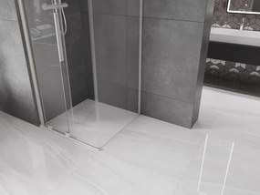 Mexen Velar, sprchový kout s posuvnými dveřmi 110 x 110 cm, 8mm čiré sklo, broušená ocel, 871-110-110-01-97
