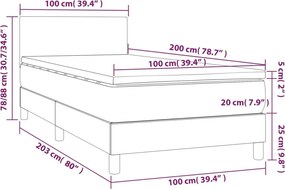 vidaXL Box spring postel s matrací 100 x 200 cm textil [3139875] Barva: Modrá