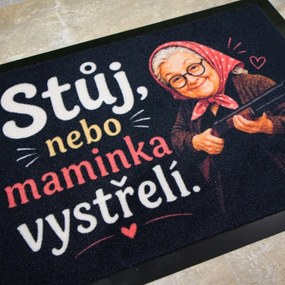 Mercury Flooring, Rohožka Stůj, nebo maminka vystřelí 40x60 cm, 40x60, černá
