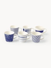 Sada porcelánových hrnků Pacific Blue, 6 dílů